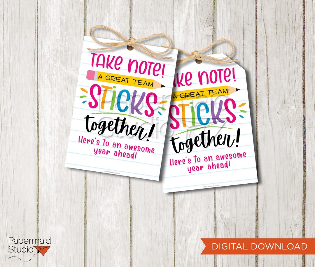 Back to School Tag Printable First Day of School Sticky Note Gift Tag ...