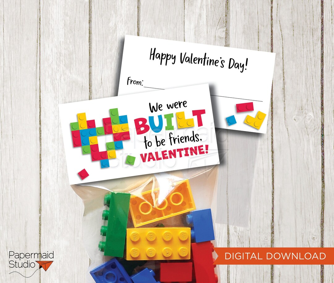Valentine Building Blocks Bag Topper Printable - Valentine's Day Bricks ...