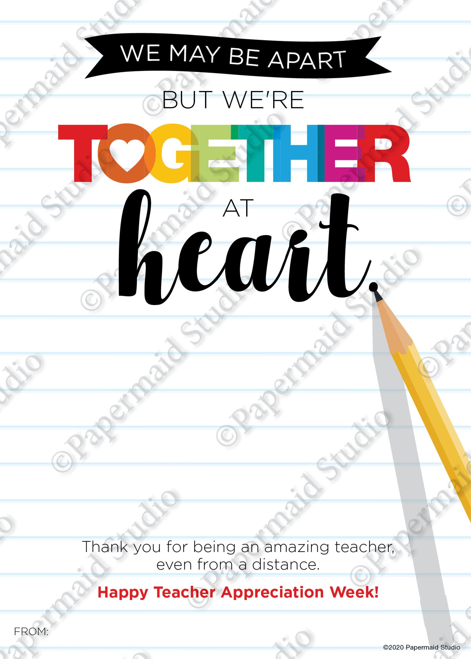 PRINTABLE Teacher Appreciation Week Card Virtual Teacher - Etsy