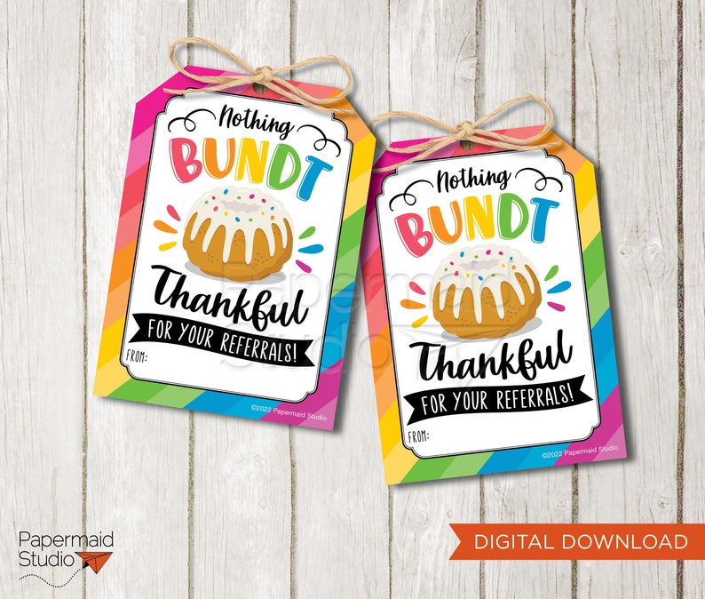 Referral Thank You Tag Bundt Cake Customer Appreciation - Etsy