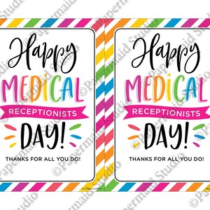 PRINTABLE Medical Receptionists Day Thank You Card - National ...