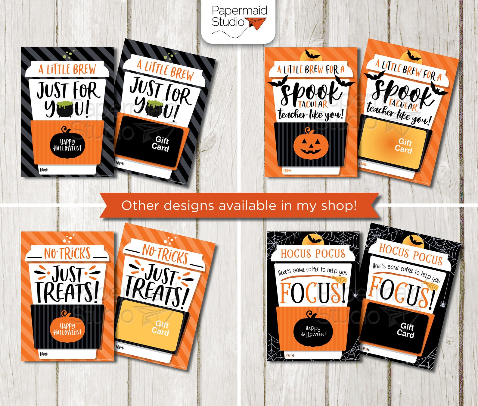 Teacher Halloween Gift Card Holder Printable - Teacher Coffee Card ...