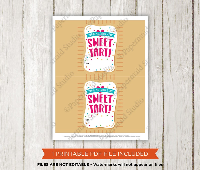 Pop Pastry Valentine Labels - Printable Valentine Toaster Tart Wrap Tag ...