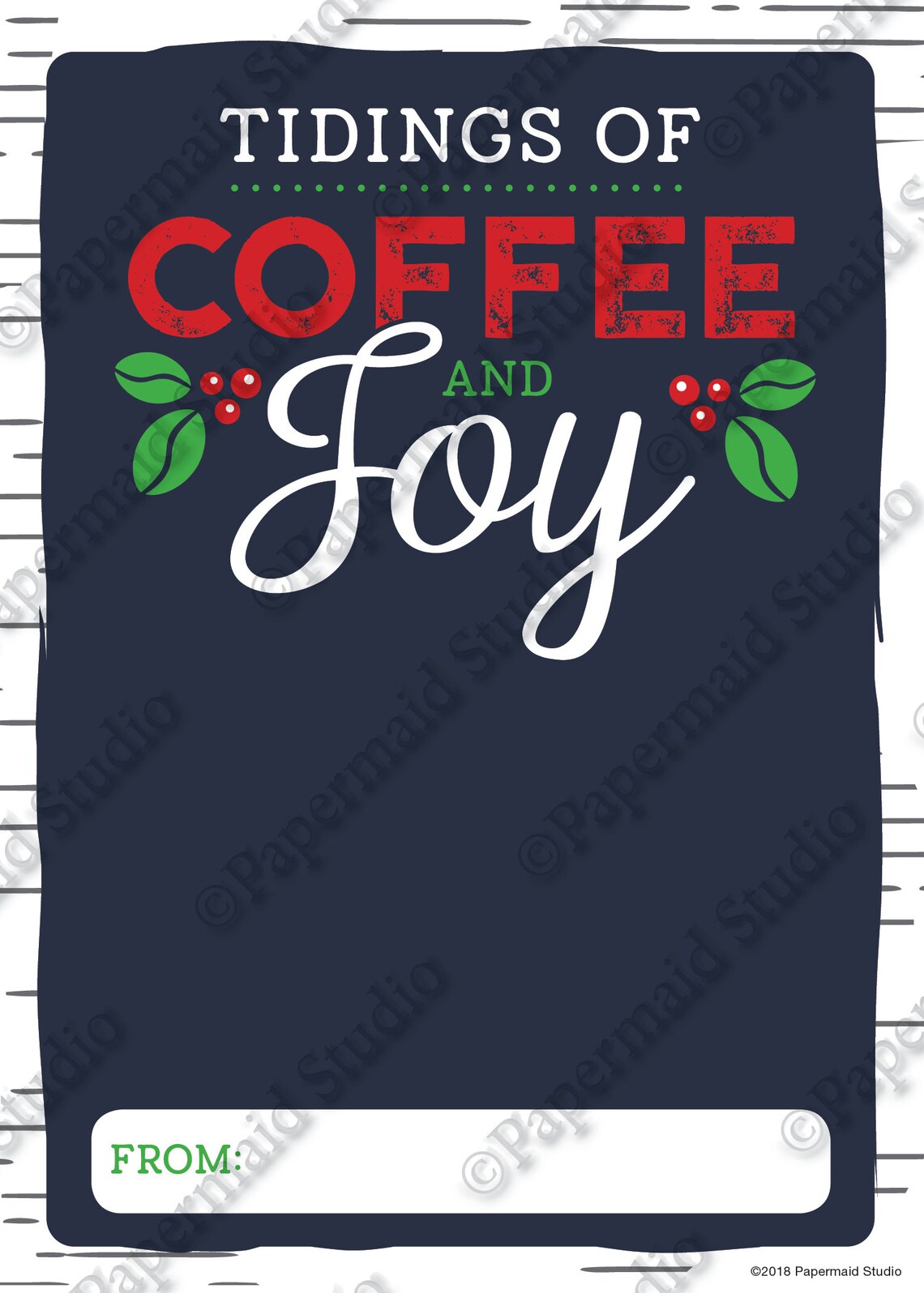 PRINTABLE Coffee Themed Christmas Card Coffee Holiday Card - Etsy