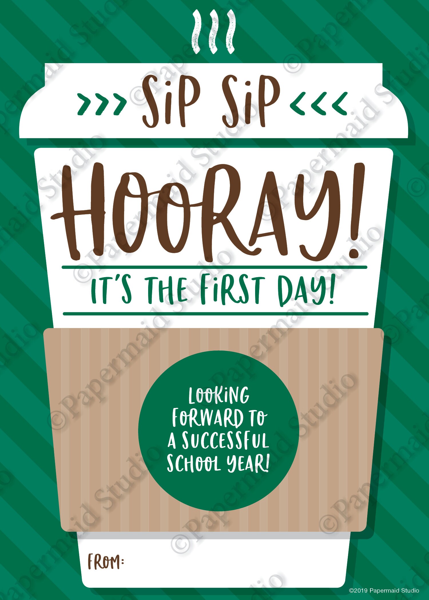 PRINTABLE Back to School Coffee Teacher Gift Card Holder - First Day of ...