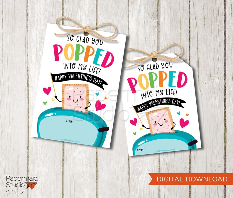 Pop Pastry Valentine Tags - Printable Valentine Toaster Tart Labels ...