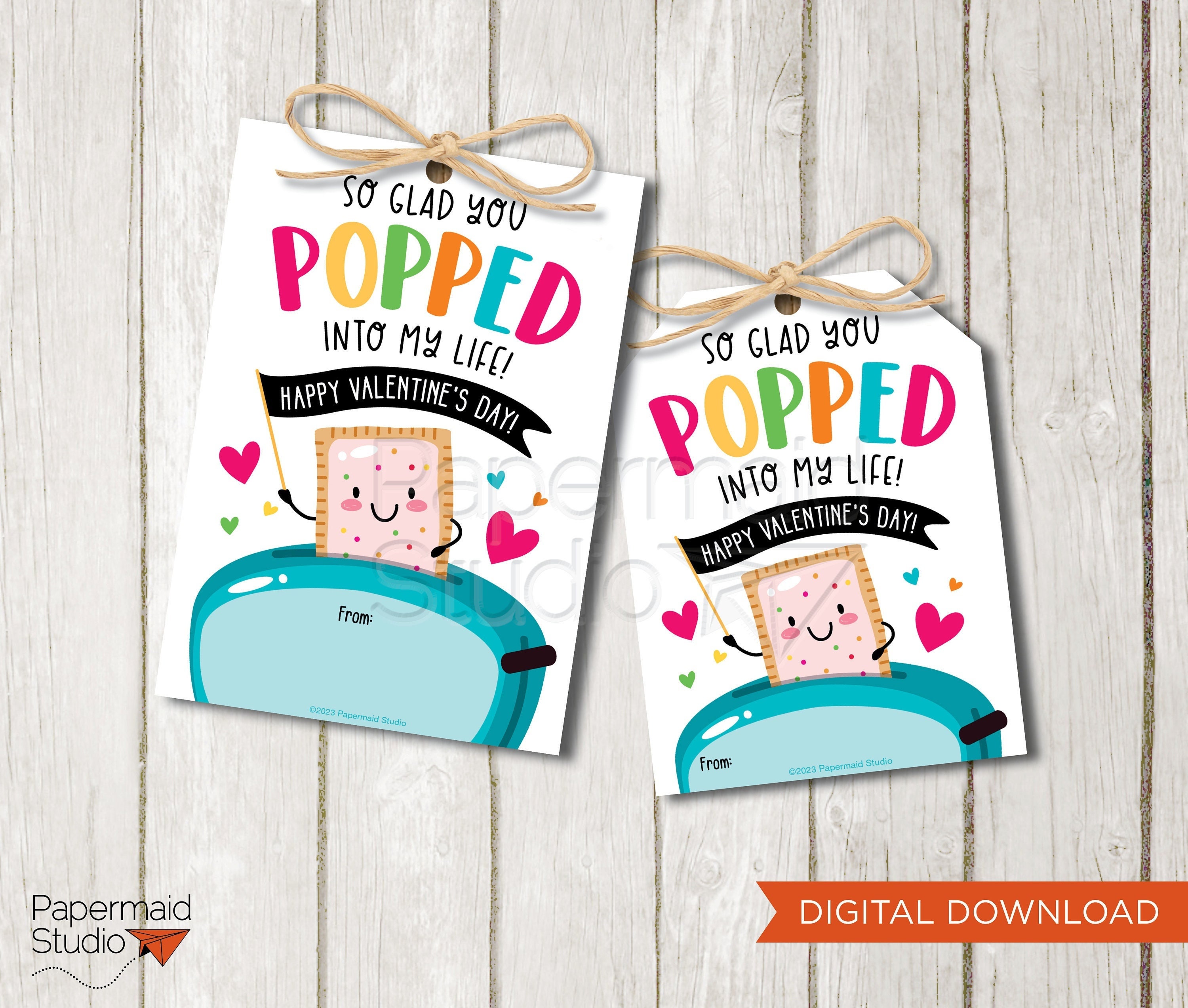 Pop Pastry Valentine Tags - Printable Valentine Toaster Tart Labels ...