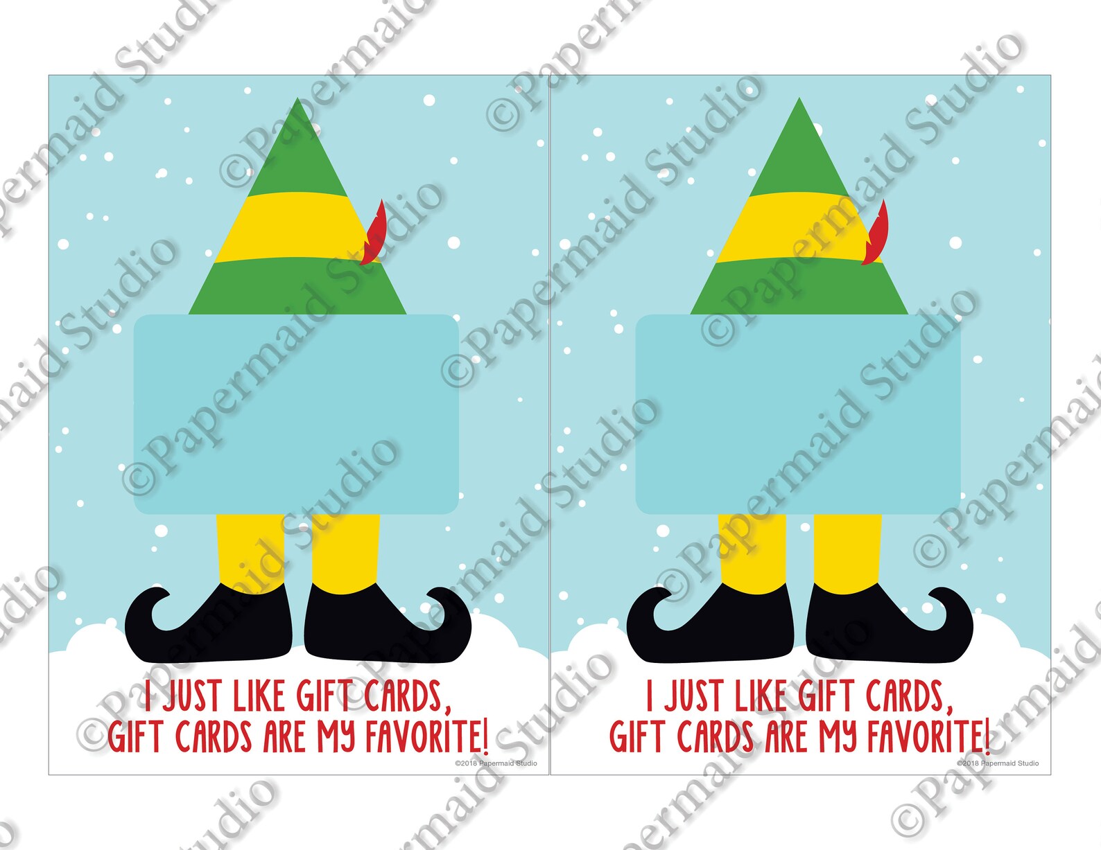 PRINTABLE Elf Holiday Card Elf Themed Christmas Gift Card | Etsy