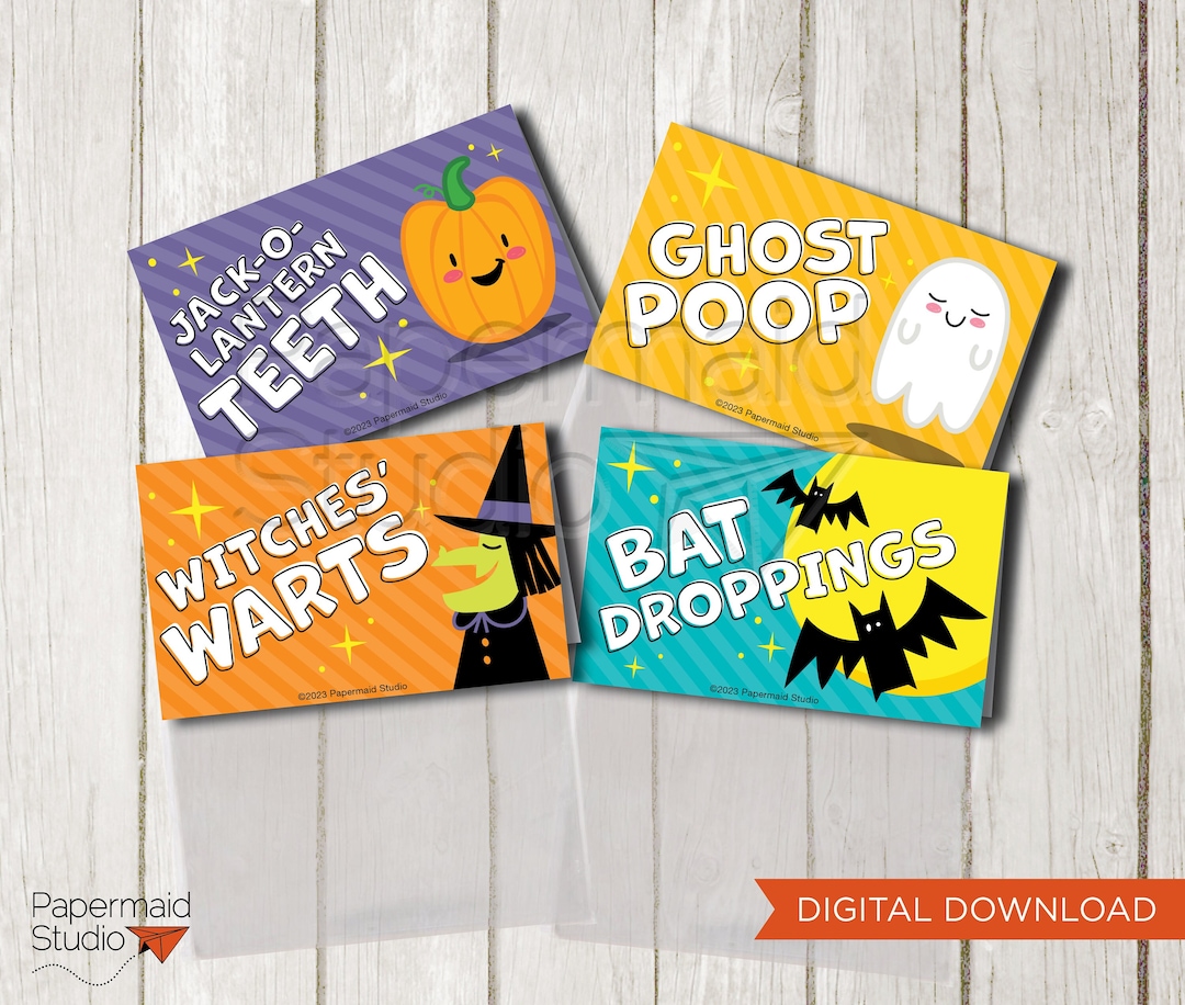Halloween Bag Toppers - Halloween Treat Bag Labels - Halloween Stickers ...
