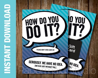 Employee Appreciation Gift Printable Card Holder | Etsy