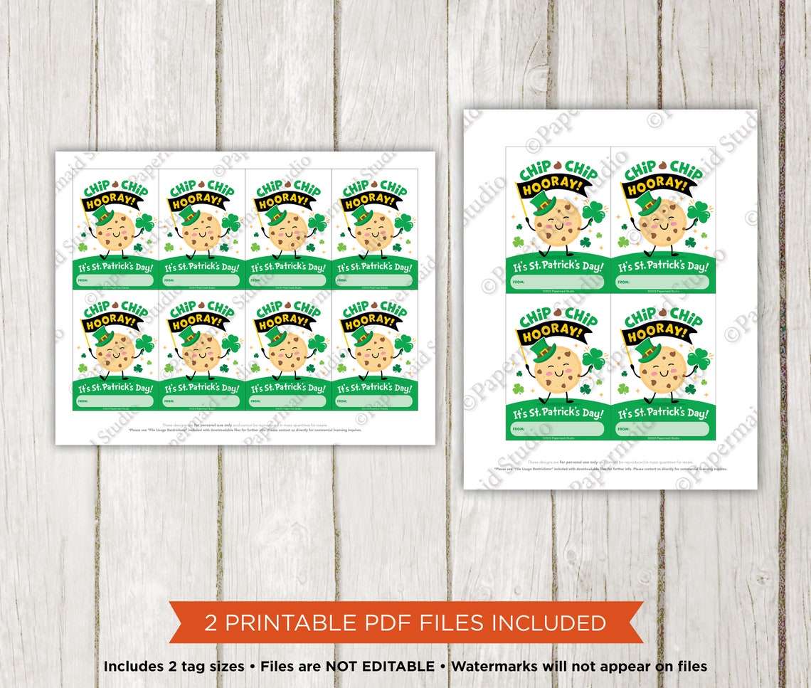 St Patricks Day Cookie Tags - Cookie St Patricks Tag Printable - Cookie ...