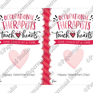 PRINTABLE Occupational Therapist Valentine Card - OT Valentine's Day ...
