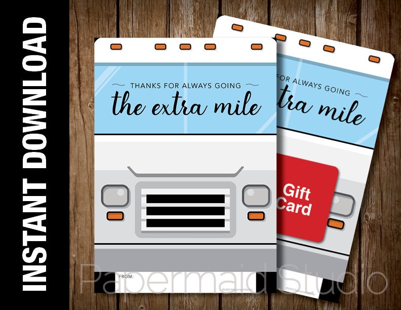 PRINTABLE Delivery Truck Driver Thank You Card Package | Etsy