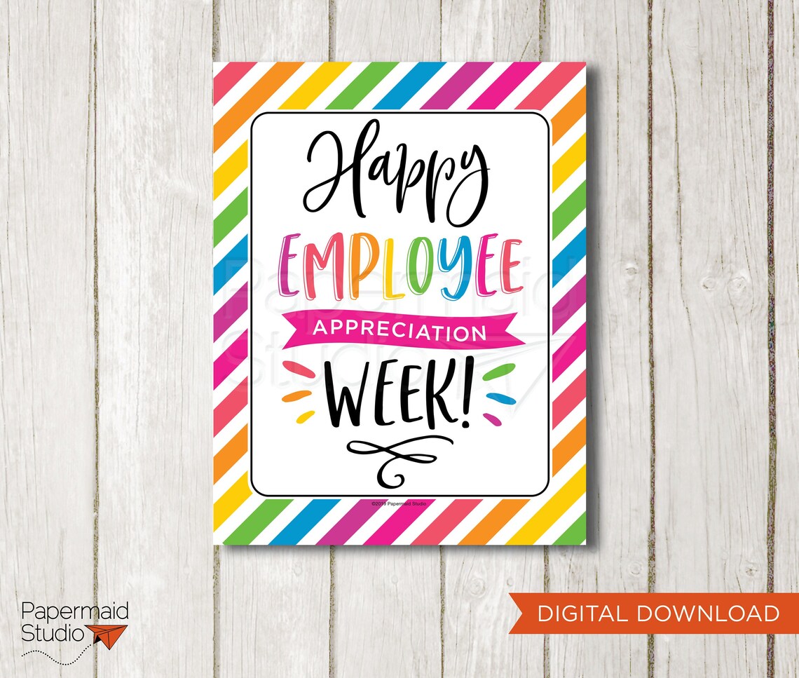 Employee Appreciation Week Sign Printable - Staff Thank You Sign - Teacher PTA Poster - Team ...