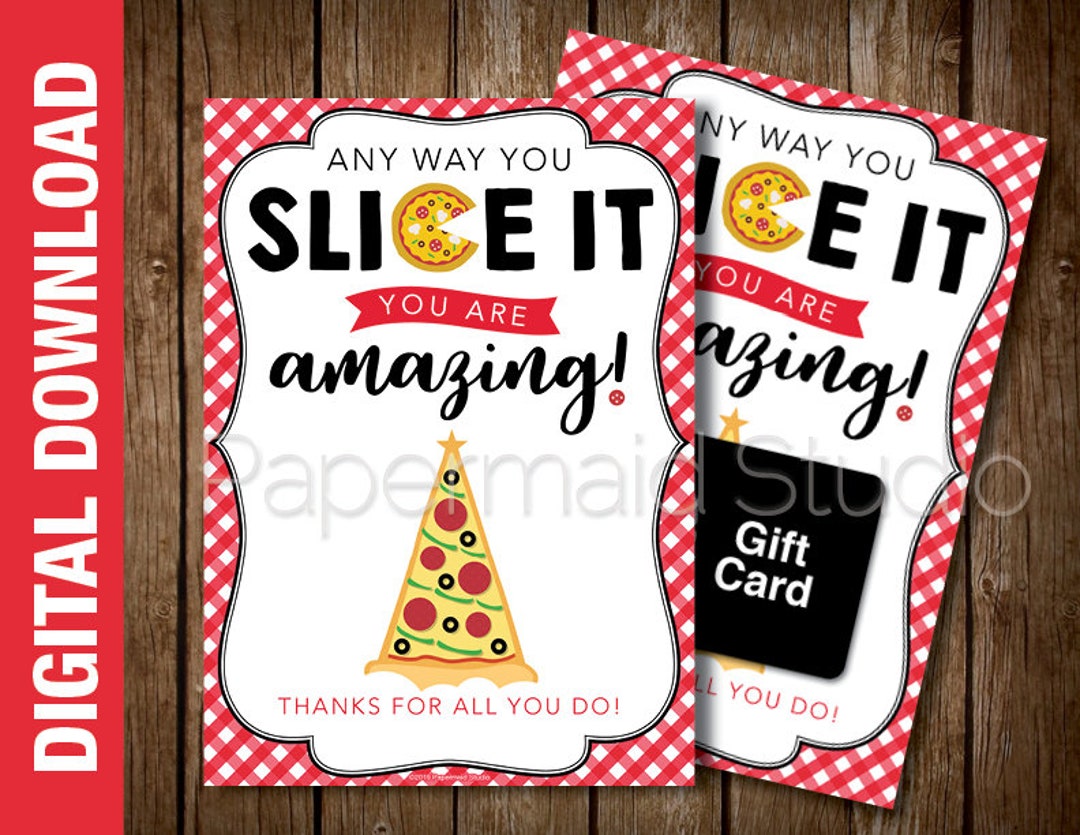 PRINTABLE Christmas Pizza Gift Card Holder for Employee - Teacher ...
