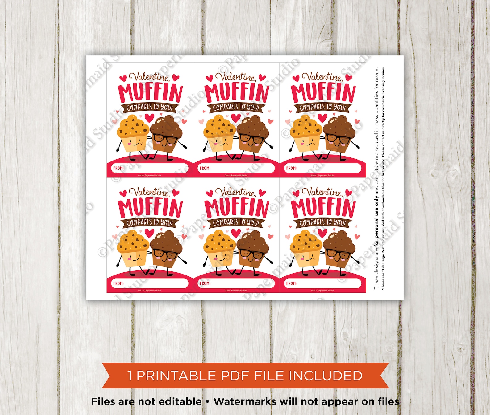 Muffin Valentine Tags - Printable Valentine Muffin Tag - Mini Muffins ...