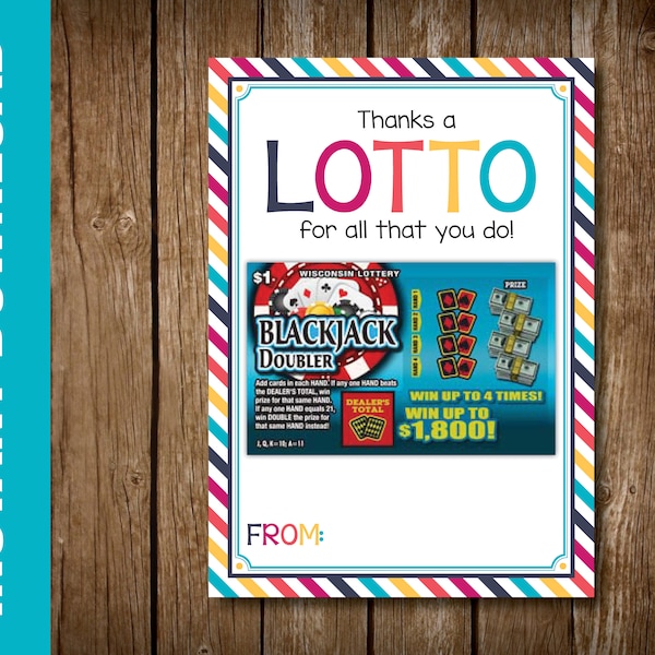 Lottery Ticket Thank You - Etsy