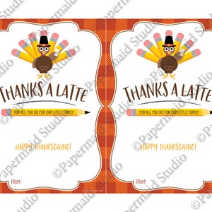 PRINTABLE Thanksgiving Teacher Coffee Gift Card Holder - School ...