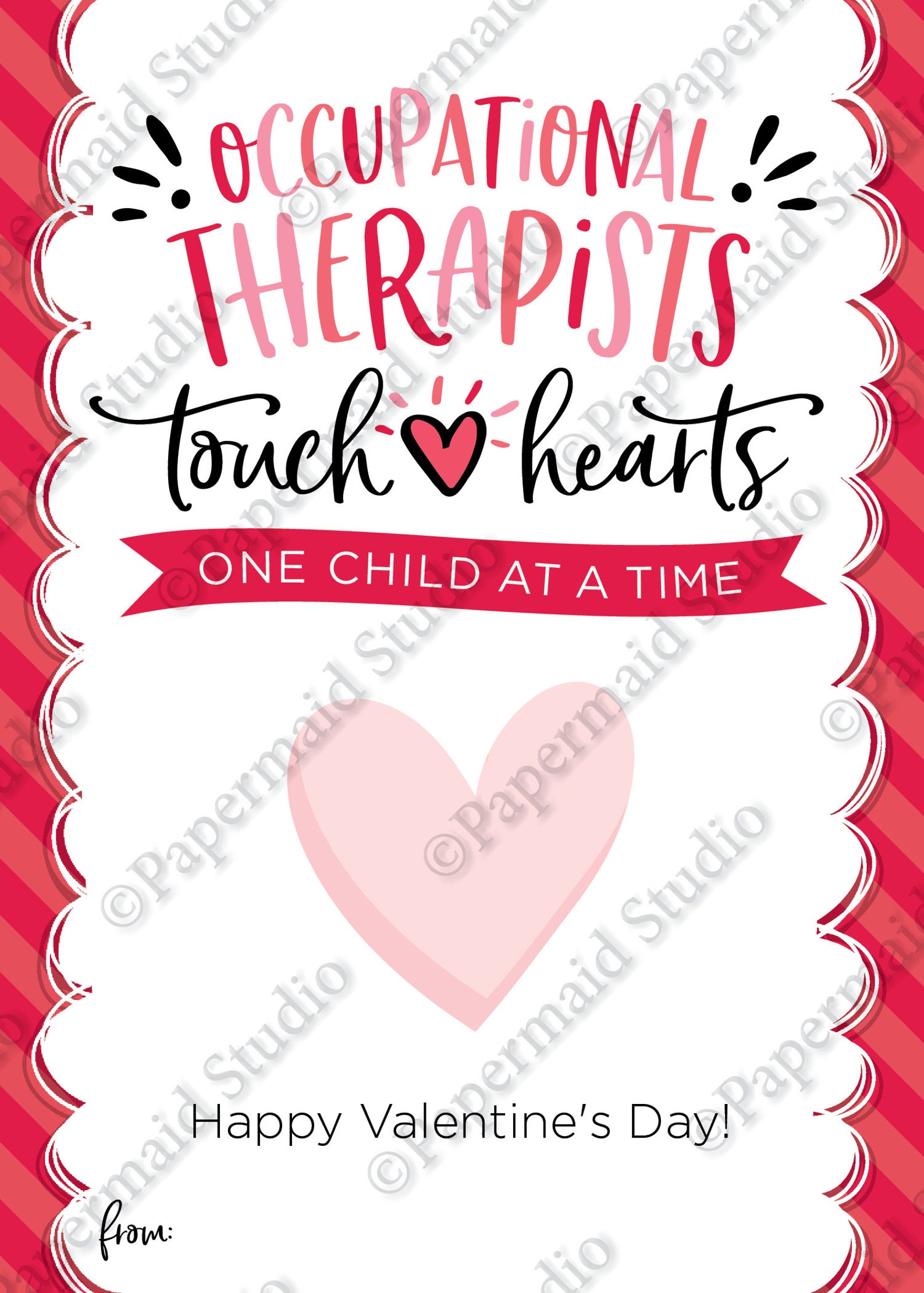 PRINTABLE Occupational Therapist Valentine Card OT - Etsy
