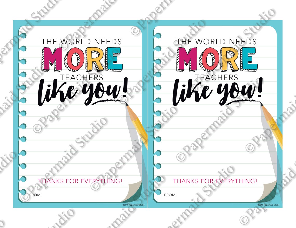 Teacher Thank You Gift Card Holder Printable Teacher Thank | Etsy
