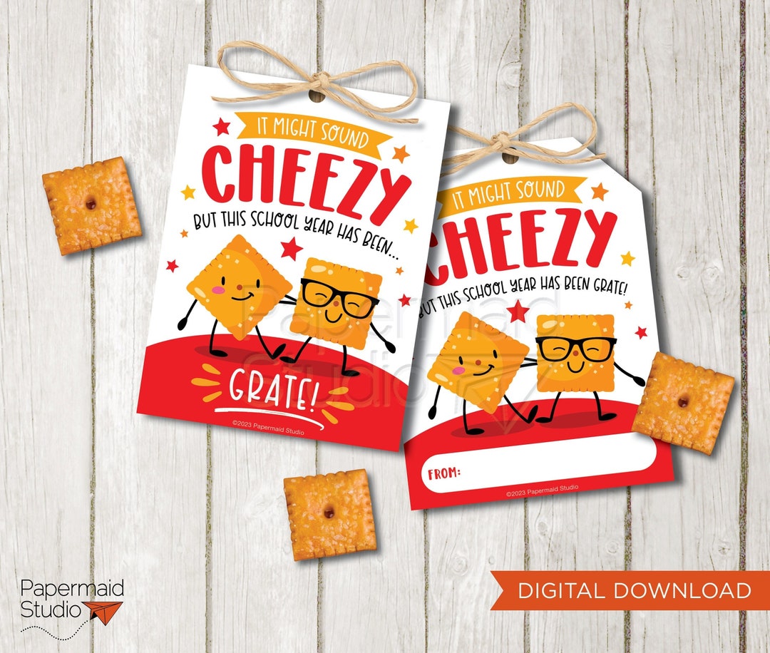 Last Day of School Cheese Cracker Tags - Printable Snack Labels ...