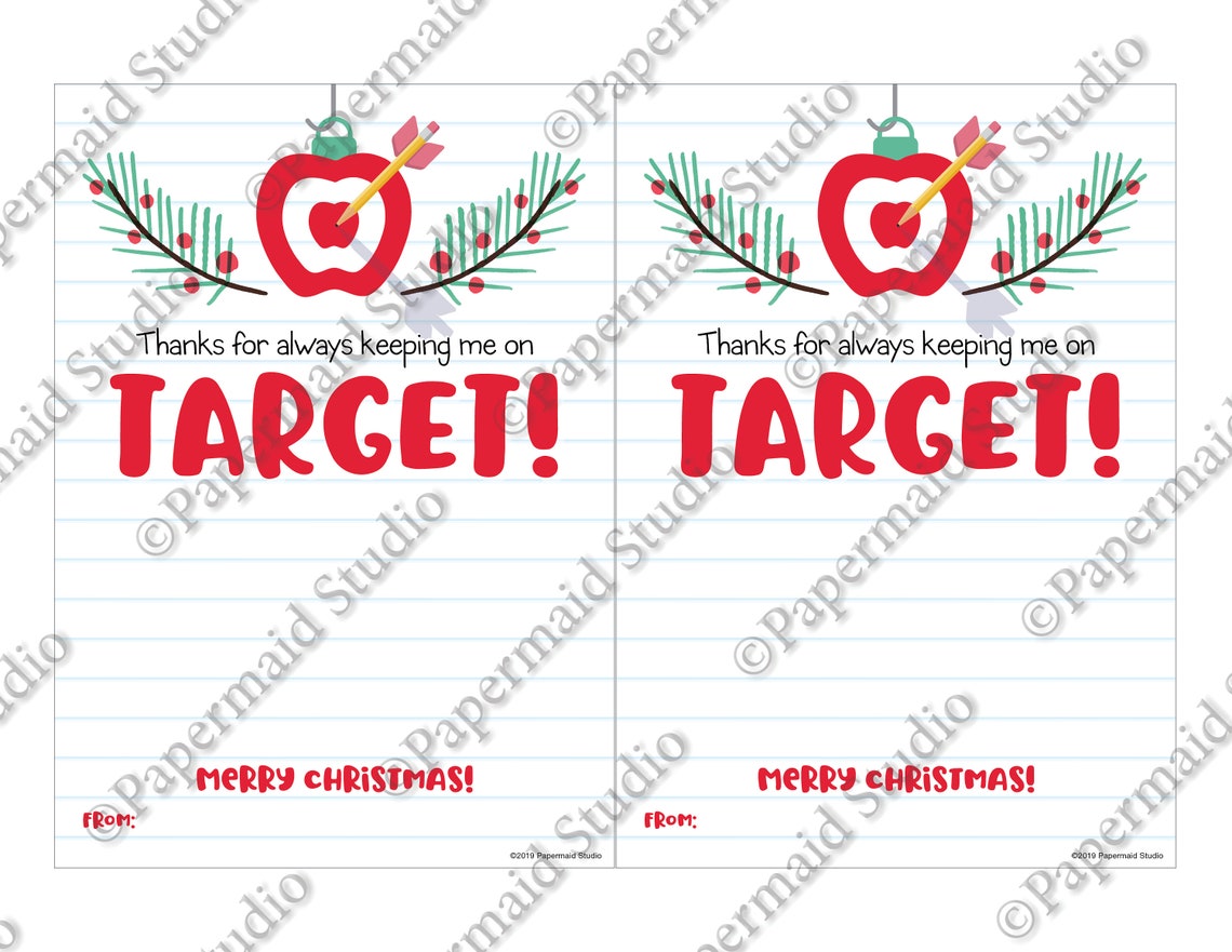 PRINTABLE Teacher on Target Christmas Gift Card Holder Thank - Etsy