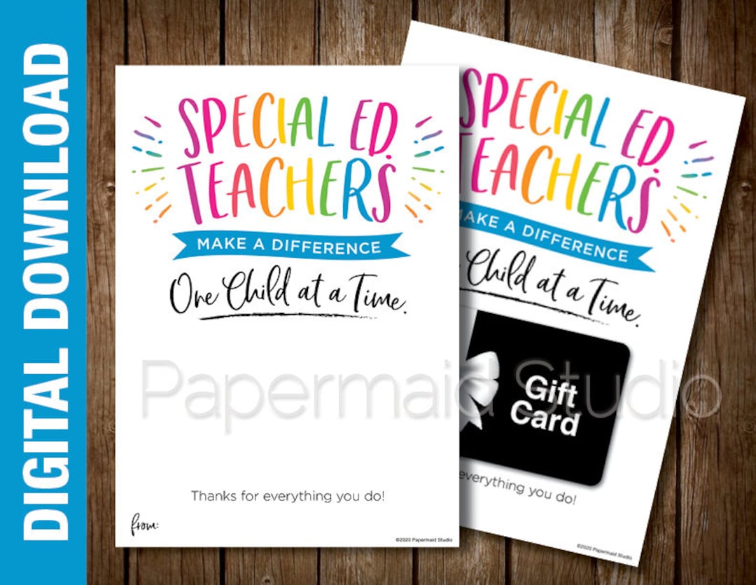 Printable Special Ed Teacher Thank You Card - Special Education Teacher ...