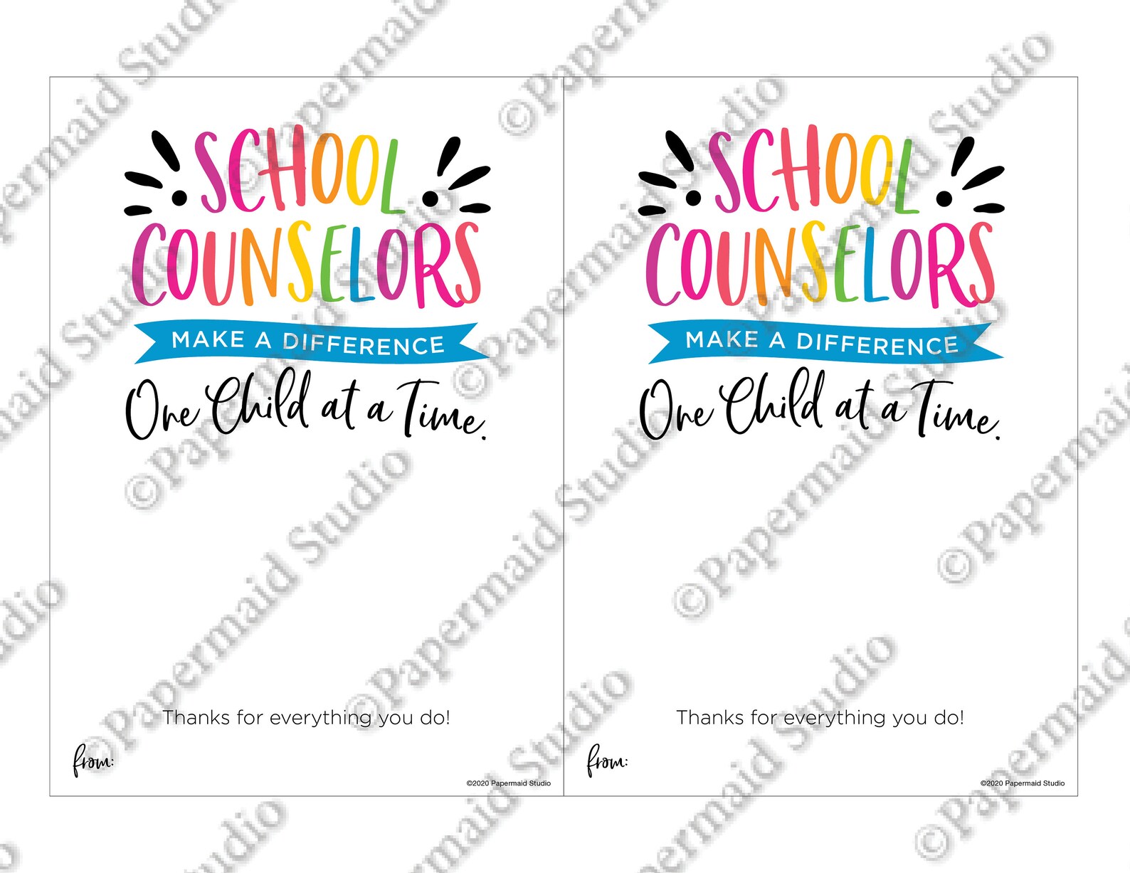 Printable School Counselor Thank You Card Teacher - Etsy
