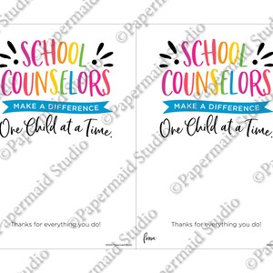 Printable School Counselor Thank You Card - Teacher Appreciation Week ...