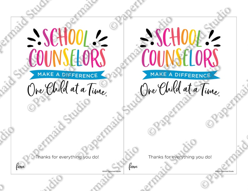 Printable School Counselor Thank You Card Teacher - Etsy
