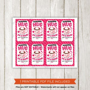 Valentine Hot Chocolate Tag Printable - Valentine Coffee Tag ...