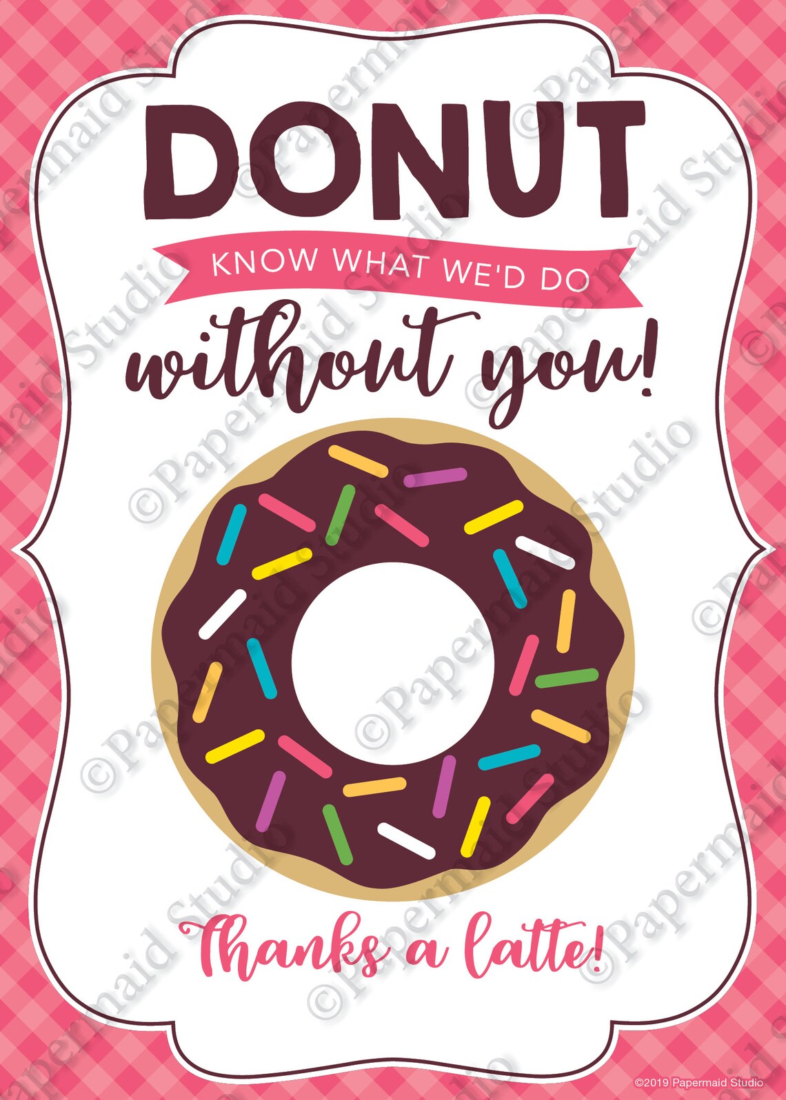 PRINTABLE Teacher Donut Gift Card Holder Teacher Thank You - Etsy