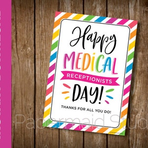PRINTABLE Medical Receptionists Day Thank You Card - National ...