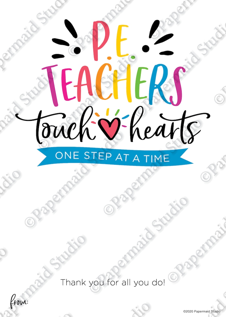 Printable Teacher Appreciation Week Card P.E. Gym Teacher | Etsy