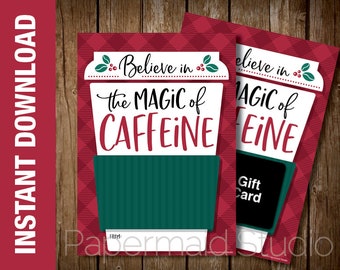 PRINTABLE Christmas Coffee Gift Card Holder Teacher | Etsy
