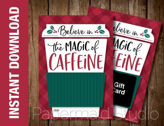 PRINTABLE Christmas Coffee Gift Card Holder Teacher | Etsy