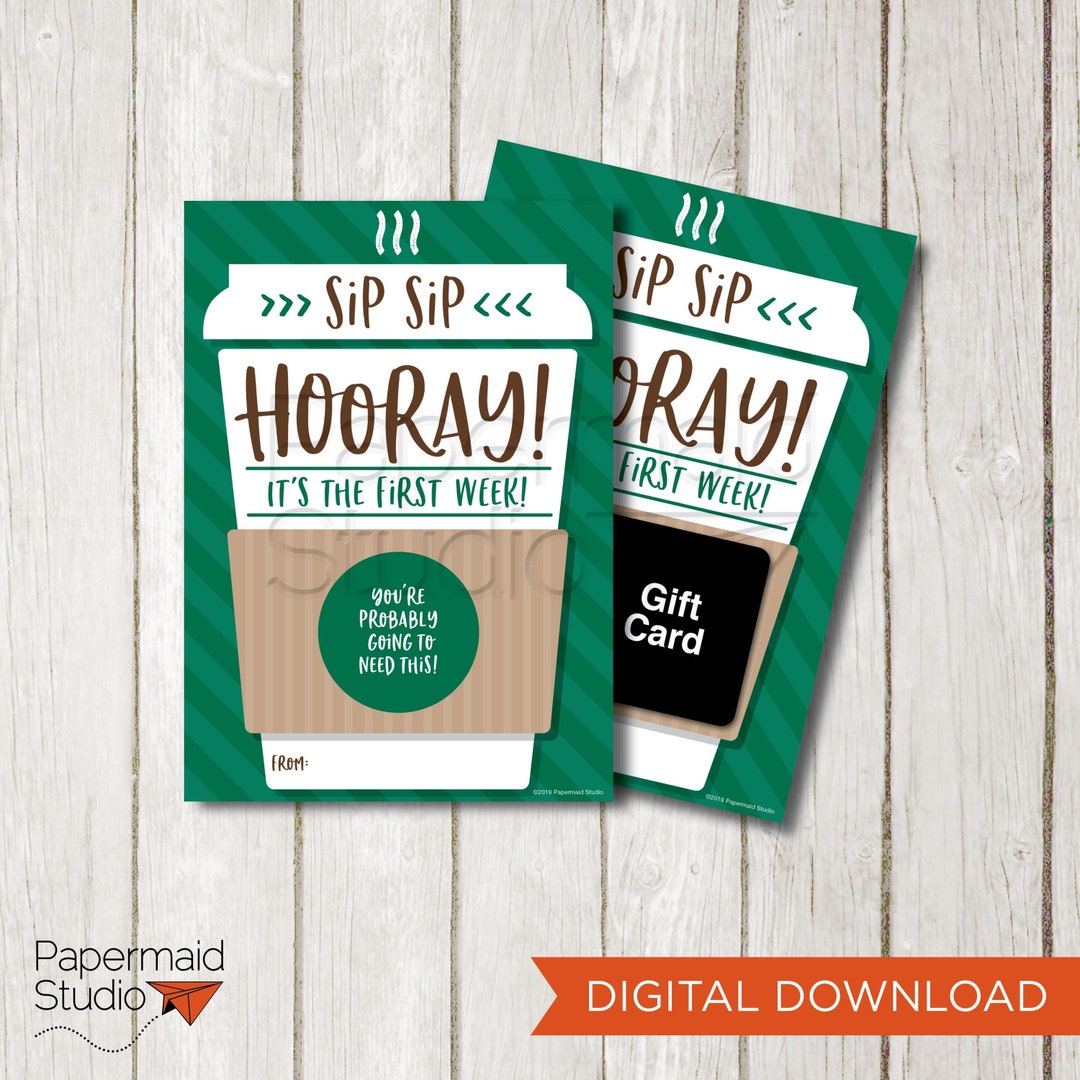 Back to School Coffee Teacher Gift Card Holder - First Day of School ...