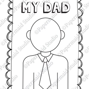 PRINTABLE Father's Day Portrait Coloring Sheet -- "my Dad" - Etsy