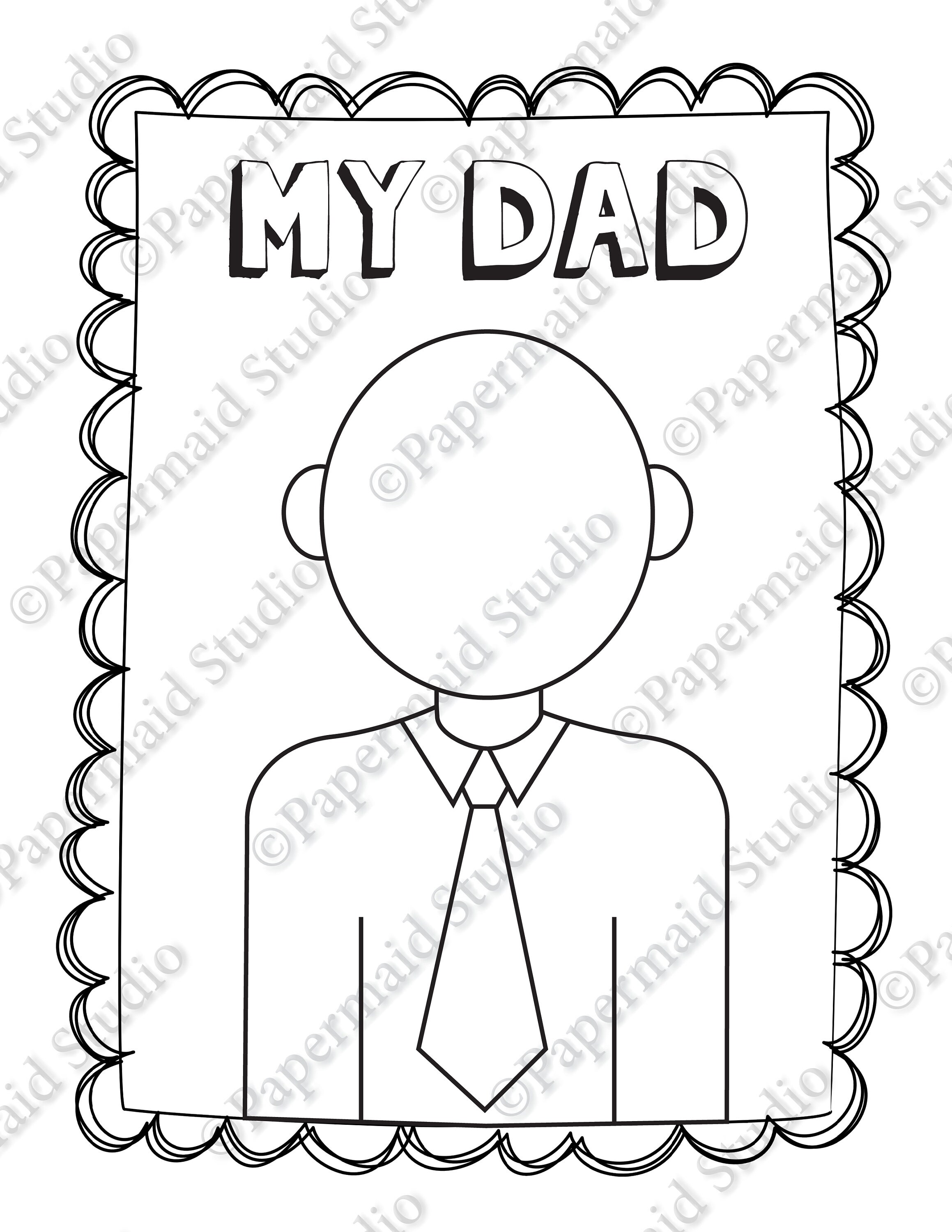 PRINTABLE Father's Day Portrait Coloring Sheet my - Etsy