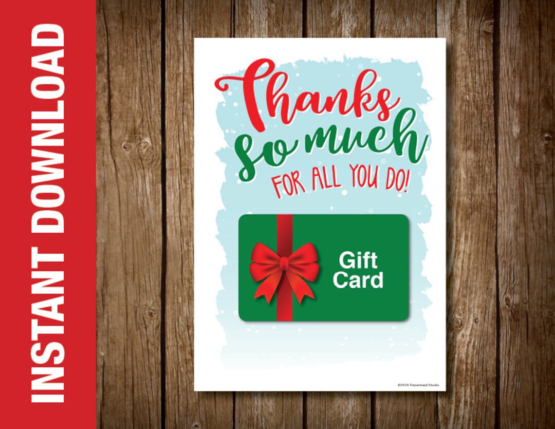 PRINTABLE Christmas Gift Card Holder -- Winter Break Card - Teacher ...