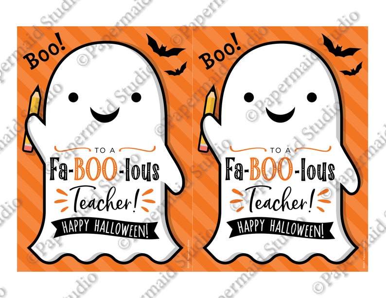 Teacher Halloween Gift Card Halloween Teacher Gift Tag - Etsy