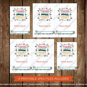 Teacher Christmas Gift Card Holder Printable Virtual Learning Teacher ...