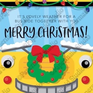 PRINTABLE Bus Driver Christmas Card Thank You Printable Bus Driver Gift ...