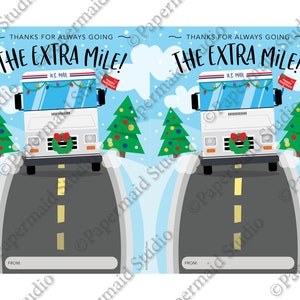 PRINTABLE Mailman Christmas Card - Letter Carrier Thank You Card ...
