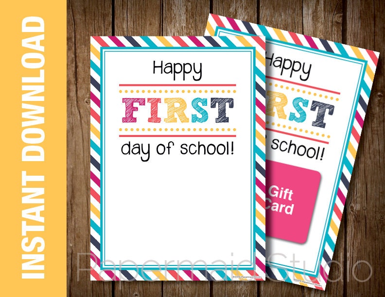 PRINTABLE Back to School Teacher Gift Card Holder First Day - Etsy