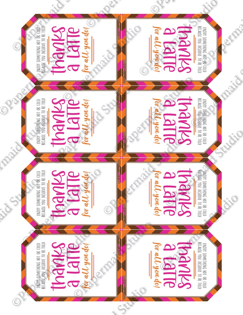PRINTABLE Coffee Gift Tag Teacher Appreciation Tag Thanks - Etsy