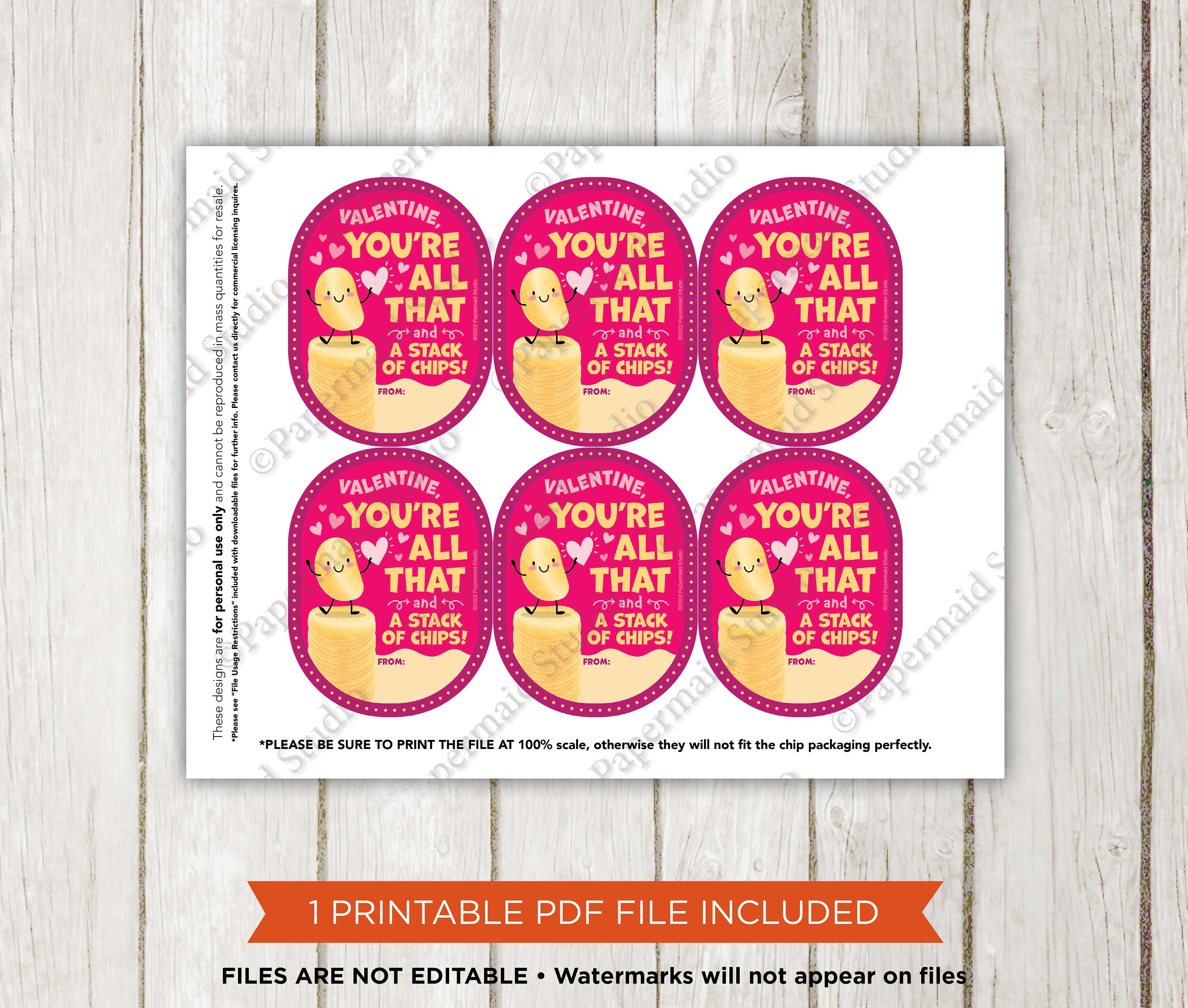 Valentine Chip Labels - Printable Valentines for Snack Size Chips ...