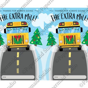 PRINTABLE Bus Driver Christmas Card Thank You -- Printable Bus Driver ...