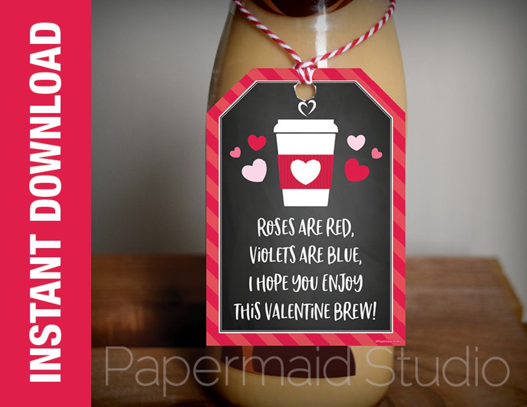 PRINTABLE Valentine Coffee Gift Tag Valentine's Day Teacher Gift Tag ...