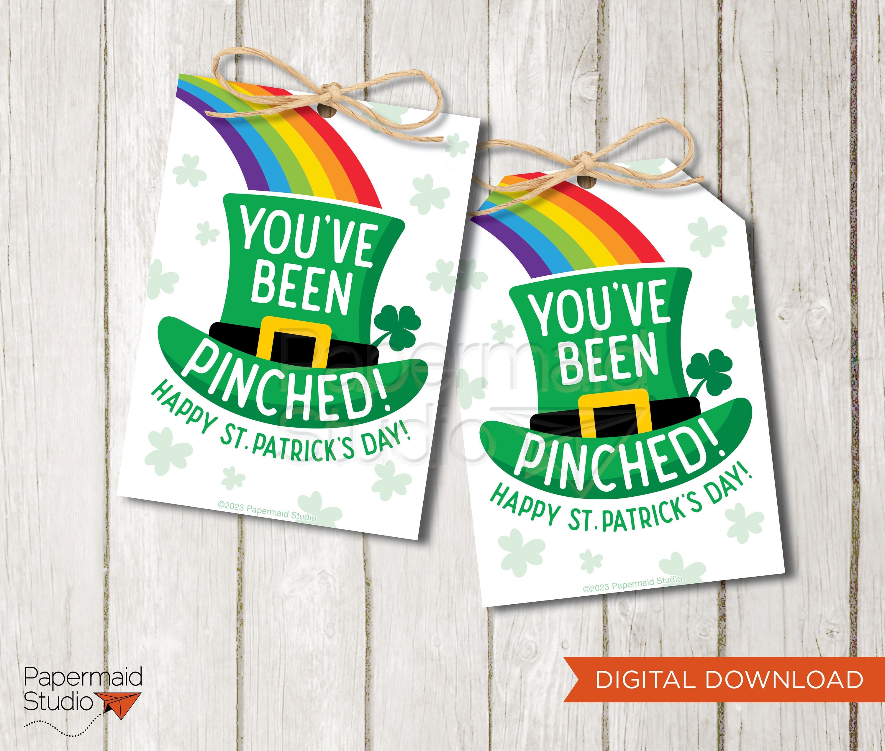St. Patrick's Day Tag Printable - You've Been Pinched Tag - Staff St ...